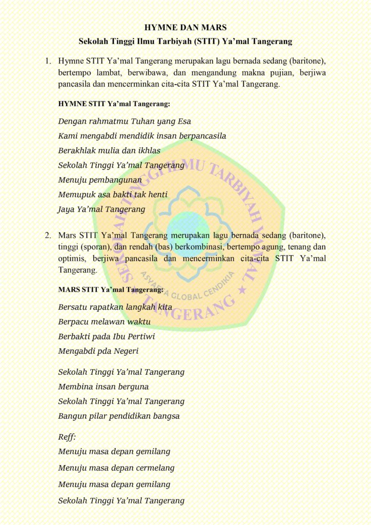 Hymne dan Mars - STIT YA'MAL TANGERANG